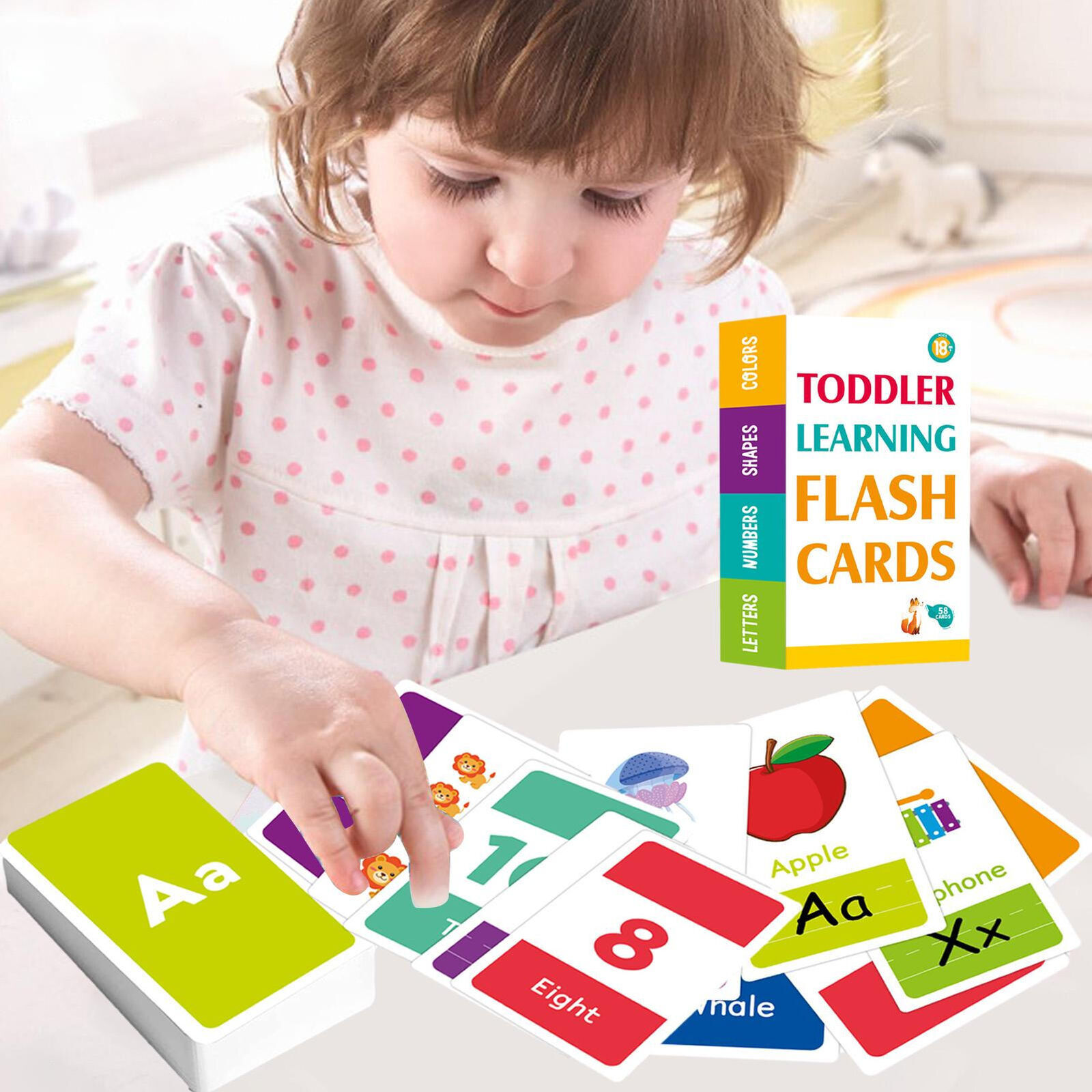 HOT 58PCS Alphabet Flash Cards Waterproof For Kids Learn Early ...