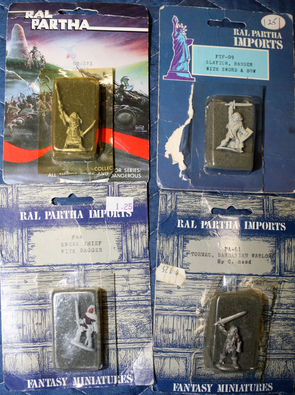 4 OPEN BLISTERS Ral Partha Metal Miniatures D&D LOTR TSR w/ Paint 1980s ...