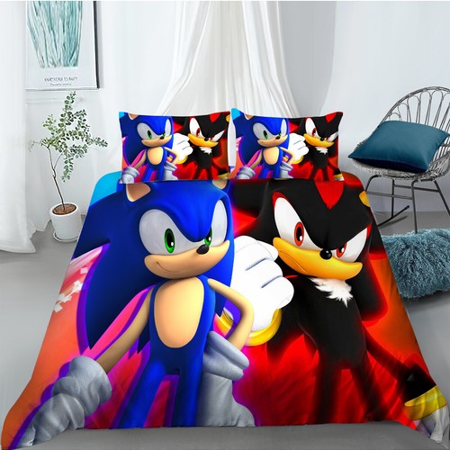 Quilt Duvet Doona Cover + Pillowcase Bedding Set - Sonic and Shadow the ...