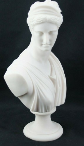 Hand Made Alabaster Greek Statue Bust Diana Original Stickers Greece | eBay