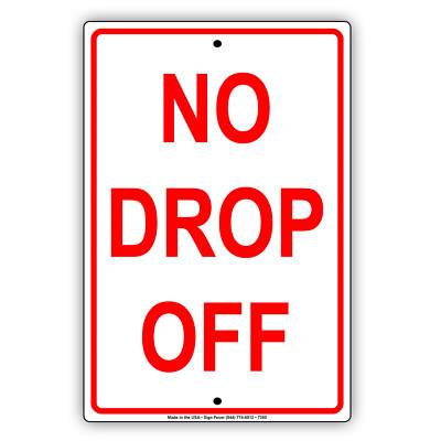 No Drop Off Car Taxi Wall Art Decor Novelty Alert Notice Aluminum Metal ...