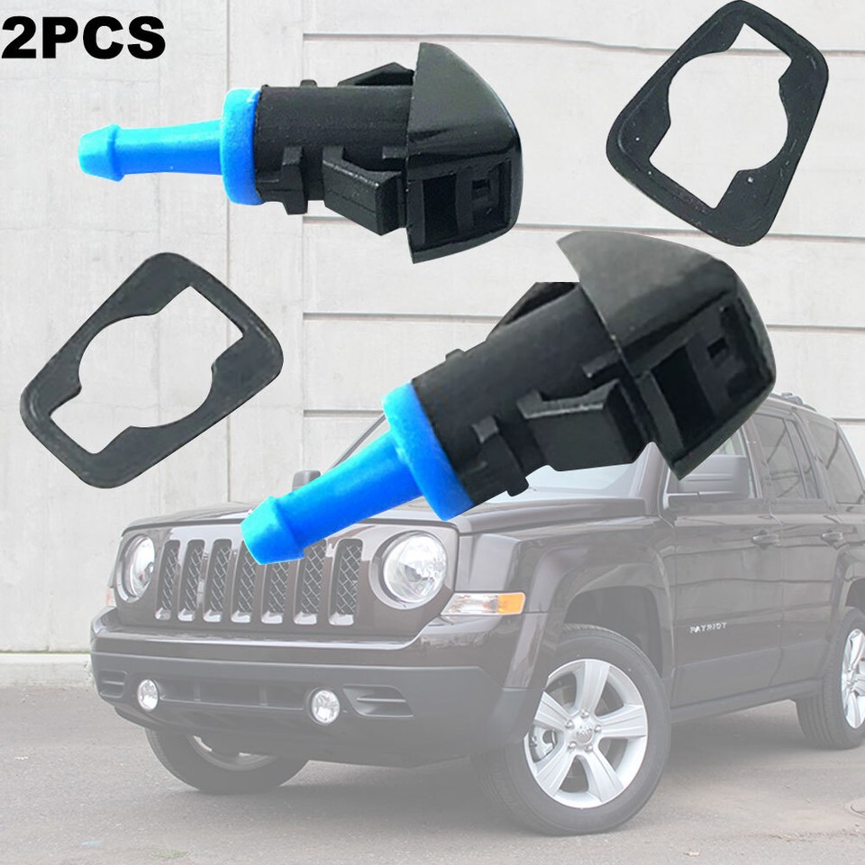 2Pcs Front Windshield Wiper Washer Hood Jet Sprayer Nozzle For Jeep ...
