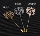 14 style Men's Brooch Lapel Badge Suit Pin Chest Metal Collar Pin ...