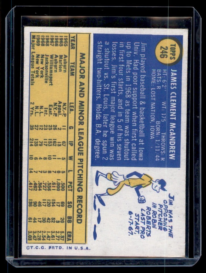 1970 TOPPS JIM MCANDREW NEW YORK METS #246 | eBay