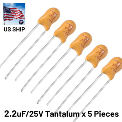 2.2UF 25V | Radial TANTALUM Capacitor | 5 Pieces | US SHIP | eBay