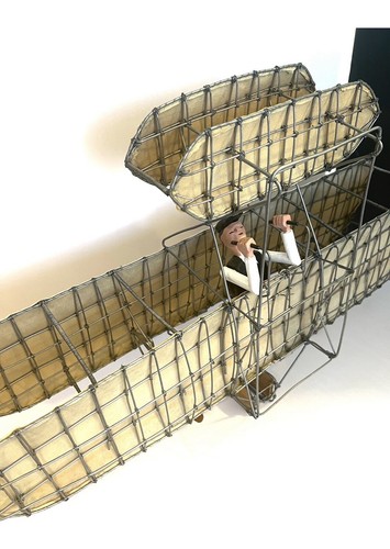 Decor Wright brothers model airplane made of wire | eBay