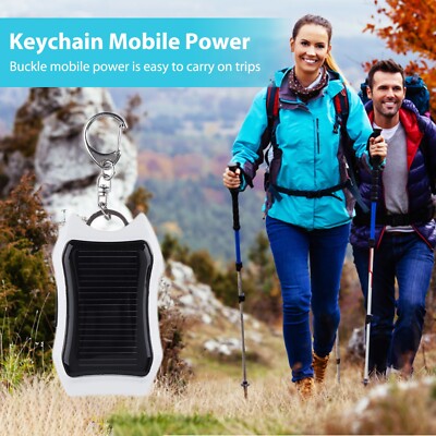 Portable Solar Power Bank Charger with Flashlight Outdoor Keychain ...
