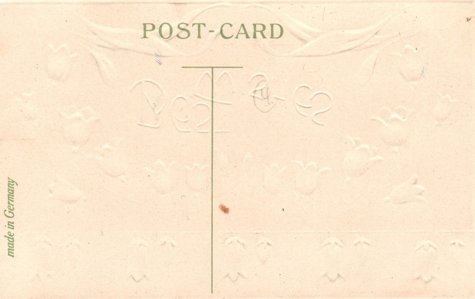 Best Wishes Blue Petals Design Purple & Green Background Vintage ...