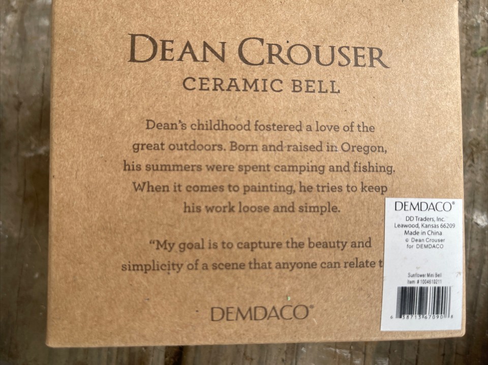 Dean Crouser Ceramic Bell Sunflower Mini Bell Demarco Garden Pretty ...