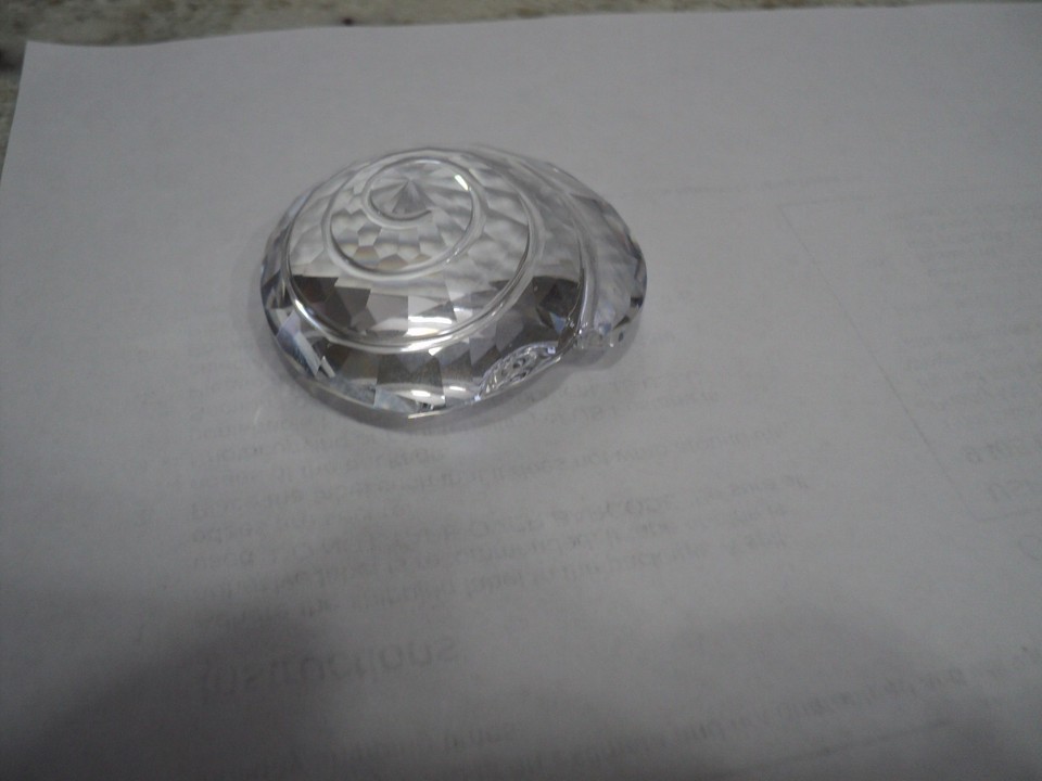 SWAROVSKI CRYSTAL TOP SHELL FIGURINE W/ WATERMARK SPIRAL TOP 2' SWAN ...