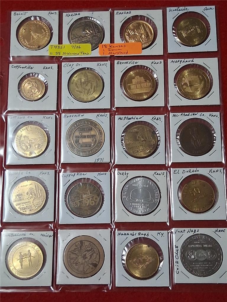 DEALERS' OVERSTOCK OF 20/TWENTY MIXED TOKENS/MEDALS/GOOD FOR TOKENS # ...