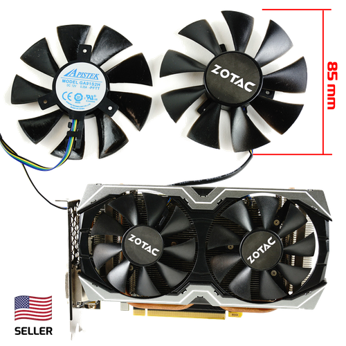 Zotac 1070 Mini 1060 AMP GA91S2H Full Set GPU Fans | 85mm | 4-Pin | 12 ...