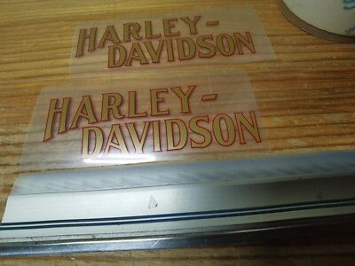 Harley Davidson red gold fuel tank decal set X2 vinyl stickers stickers ...