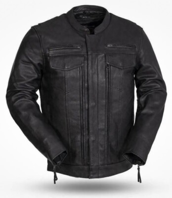 First Mfg Black Raider Leather Jacket ( Mens Medium/ M ) FIM263CDMZXL ...