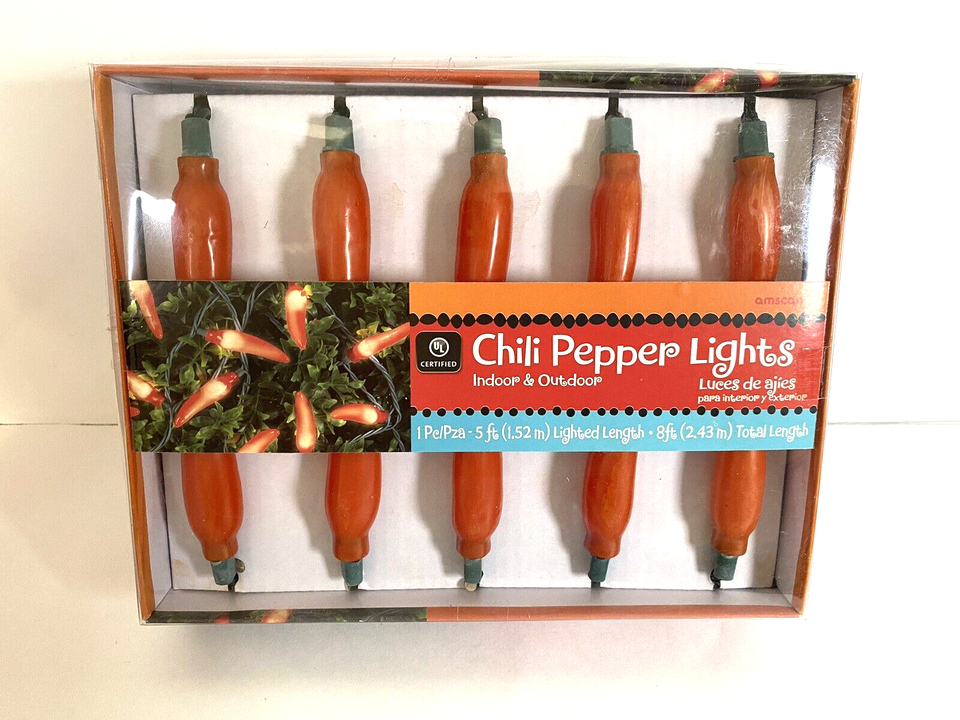 Chili Pepper Light Sets 6 boxes 8 foot string in door out door electric ...