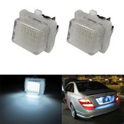 White Error Free LED License Plate Lights For Mercedes Pre-LCI W204 ...