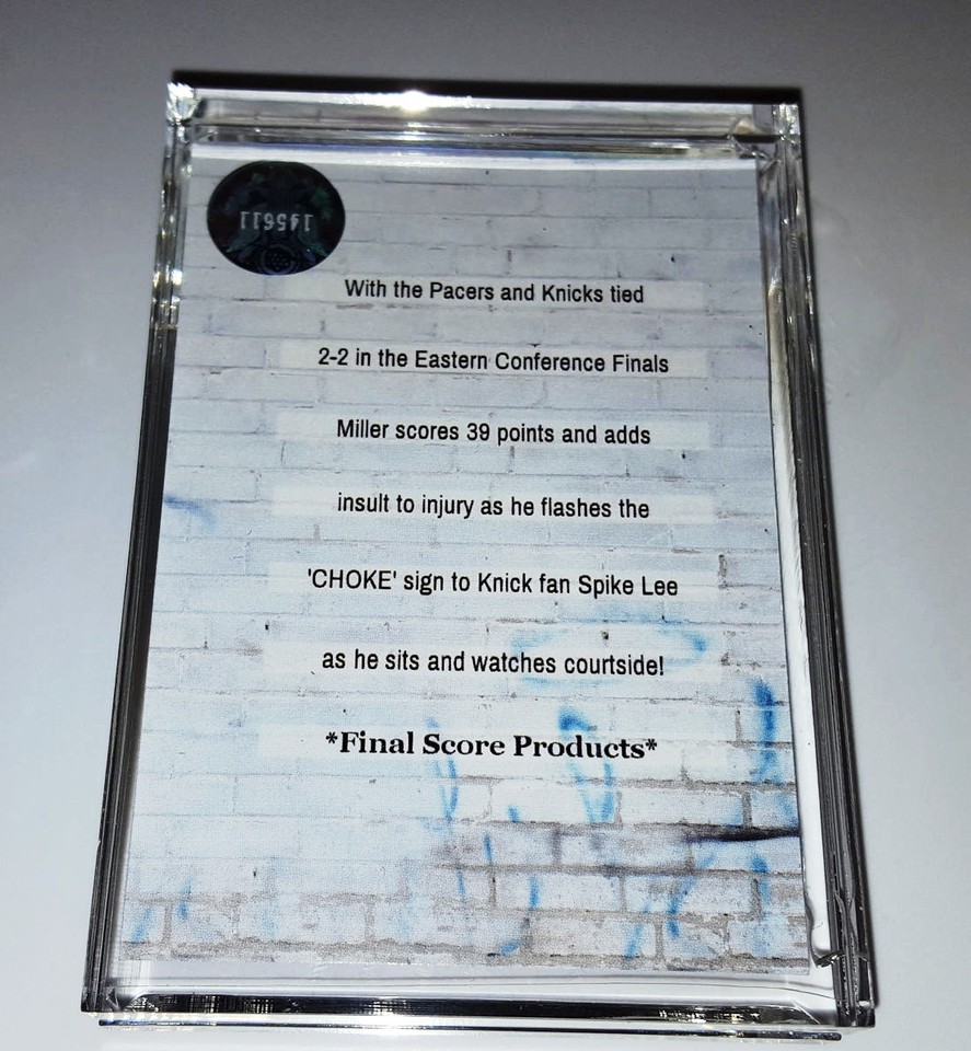 Indiana Pacers Reggie Miller RARE Choke Card Display Piece Desk Top ...