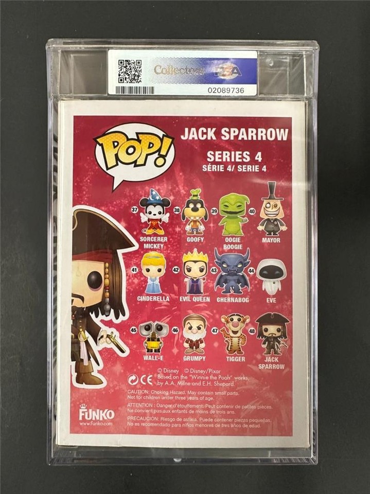 Johnny Depp signed Jack Sparrow Disney Funko Pop! #48 Grade 7.5 NM+ ...
