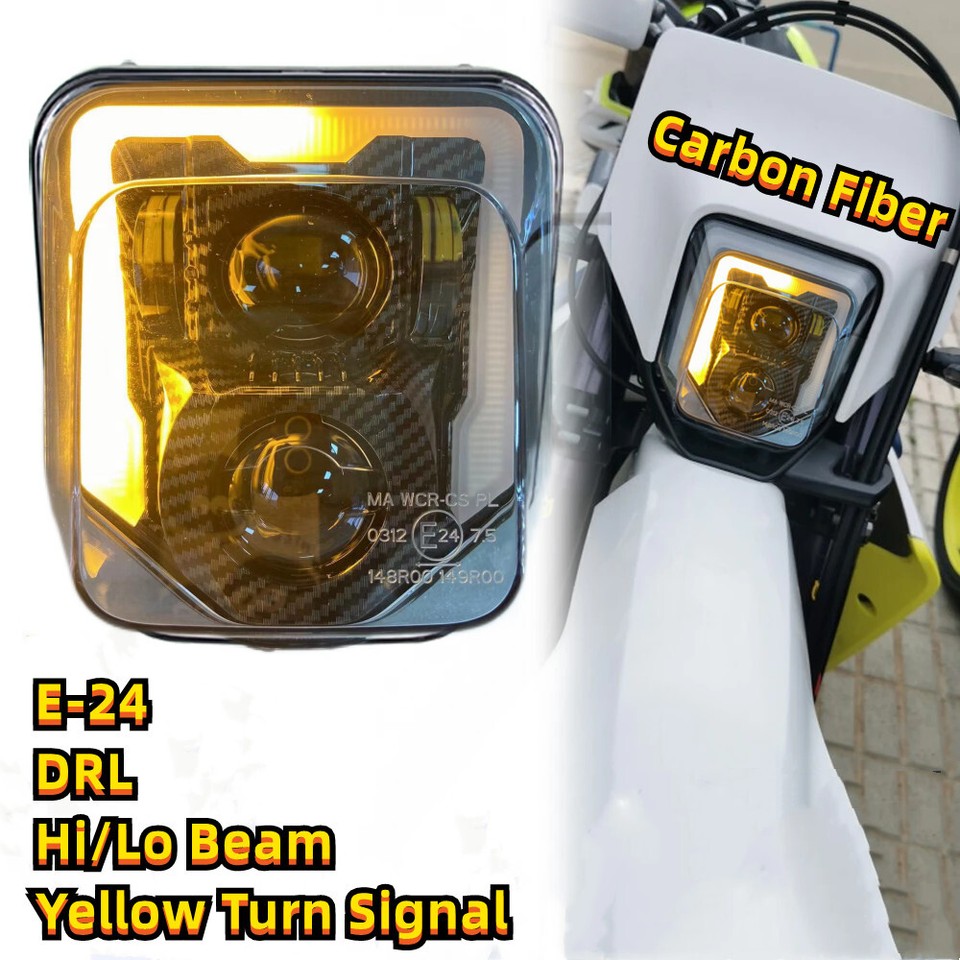 LED Headlight Yellow Turn Signal Front Lamp For Husqvarna 701 501 300 ...