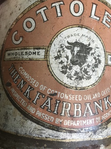 VINTAGE COTTOLENE COTTONSEED OIL TIN PAIL- 1906 - N.K. FAIRBANK CO. | eBay