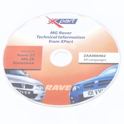 Genuine MG Rover - 25 / ZR Rave Disc - Factory Workshop Manuals ...