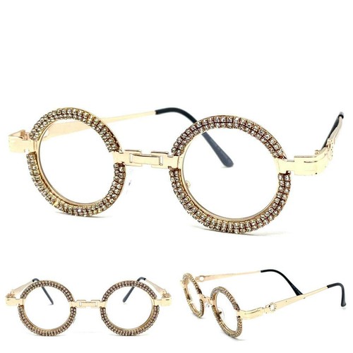 Classy Elegant Retro Hip Hop Rapper Clear Lens SUN GLASSES Round Rose ...