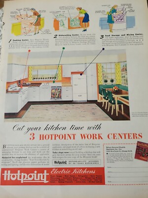 1945 cut time Hotpoint electric kitchen steel cabinets vintage design ...