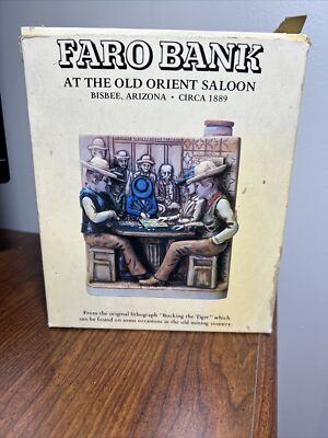 VINTAGE 1975 HAAS BROS FARO BANK BISBEE AZ WHISKEY DECANTER W A LACEY ...