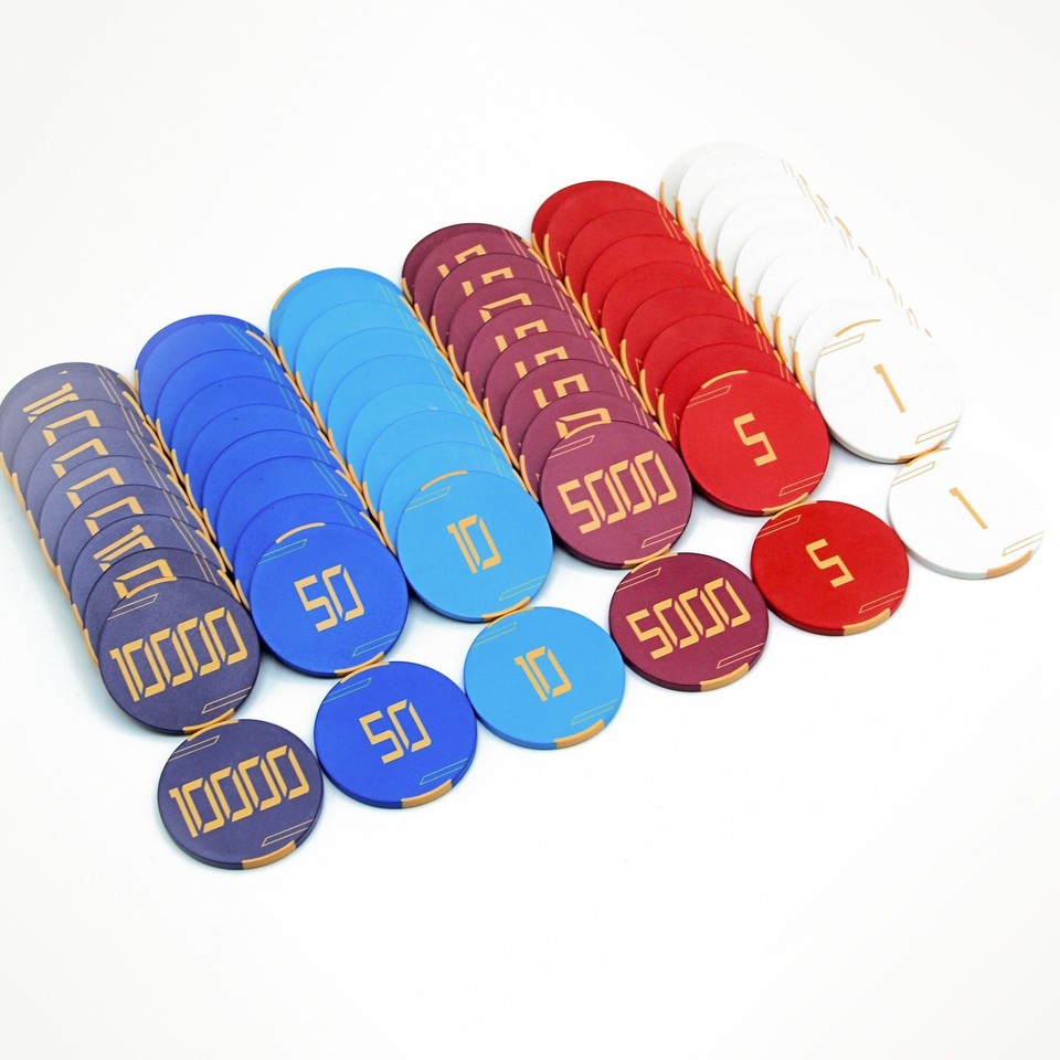50pcs GOLDEN CLUB CERAMIC POKER CHIPS 10,000 DENOMINATION MRC POKER | eBay