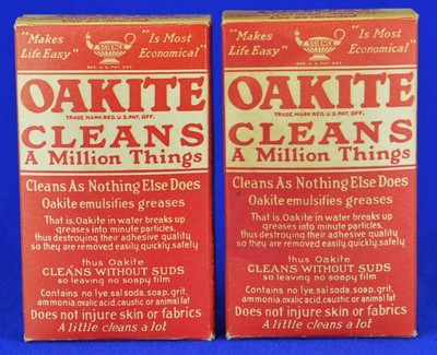 VINTAGE OAKITE CLEANS CLEANER SOAP BOXES (2) SAMPLES, NOT TO BE SOLD ...
