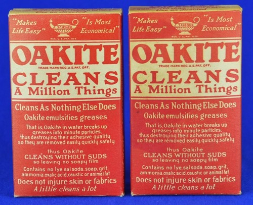 VINTAGE OAKITE CLEANS CLEANER SOAP BOXES (2) SAMPLES, NOT TO BE SOLD ...