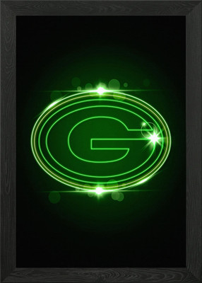 Green Bay Packers Neon Framed Wall Art Poster Canvas Print Picture | eBay