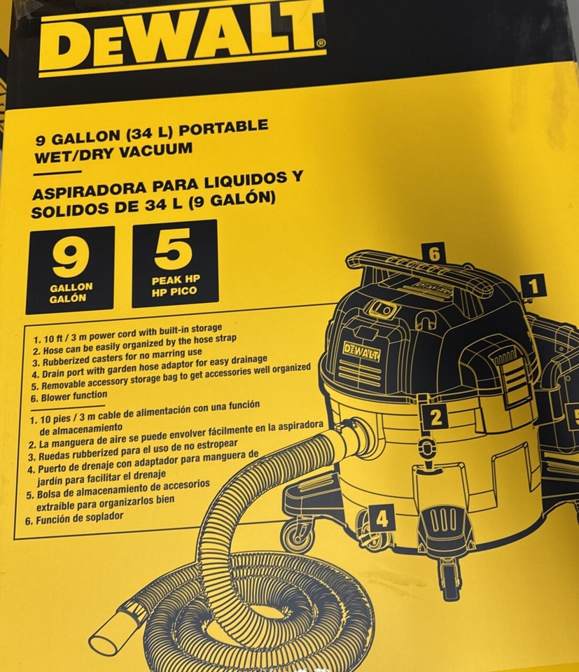 Brand NEW! DEWALT DXV09P, 9-Gallons 5-HP Wet/Dry Shop Vacuum ...