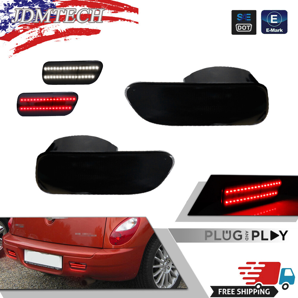 For 06-10 Chrysler PT Cruiser Smoked Lens LED Backup Lights Rear Fog ...