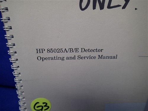 HP 85025A/B/E DETECTOR OPERATING & SERVICE MANUAL | eBay