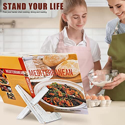 PUERSI Cookbook Stand for Kitchen, Recipe Book Holder for Kitchen White ...