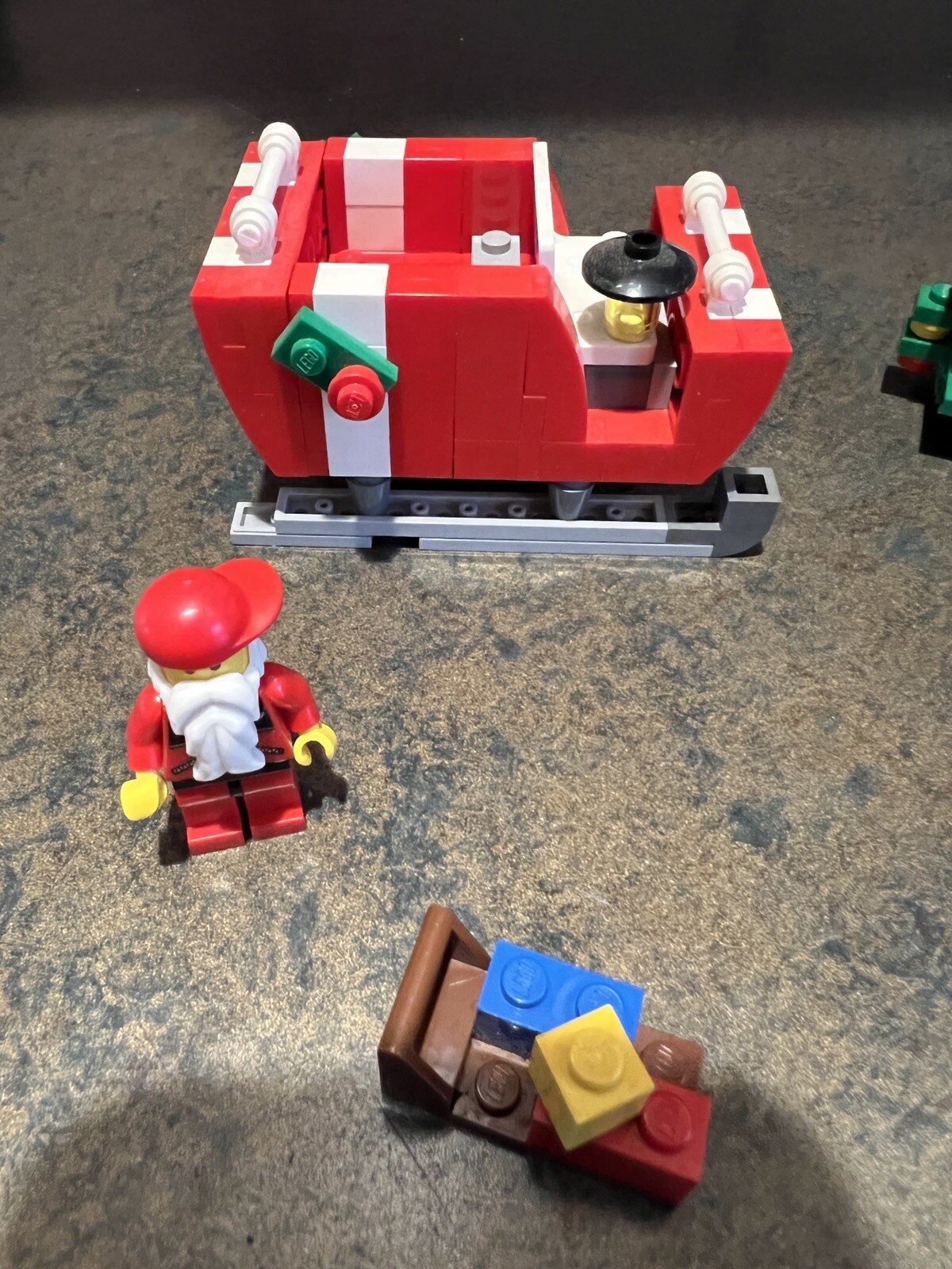 LEGO Custom Build Christmas Santa sleigh With Trees, Gifts And 2 Santa ...