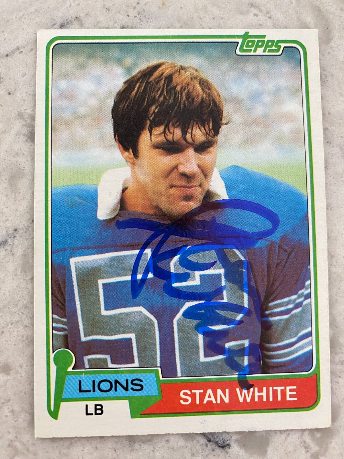 Stan White Signed DETROIT LIONS Card 1981 Topps | eBay