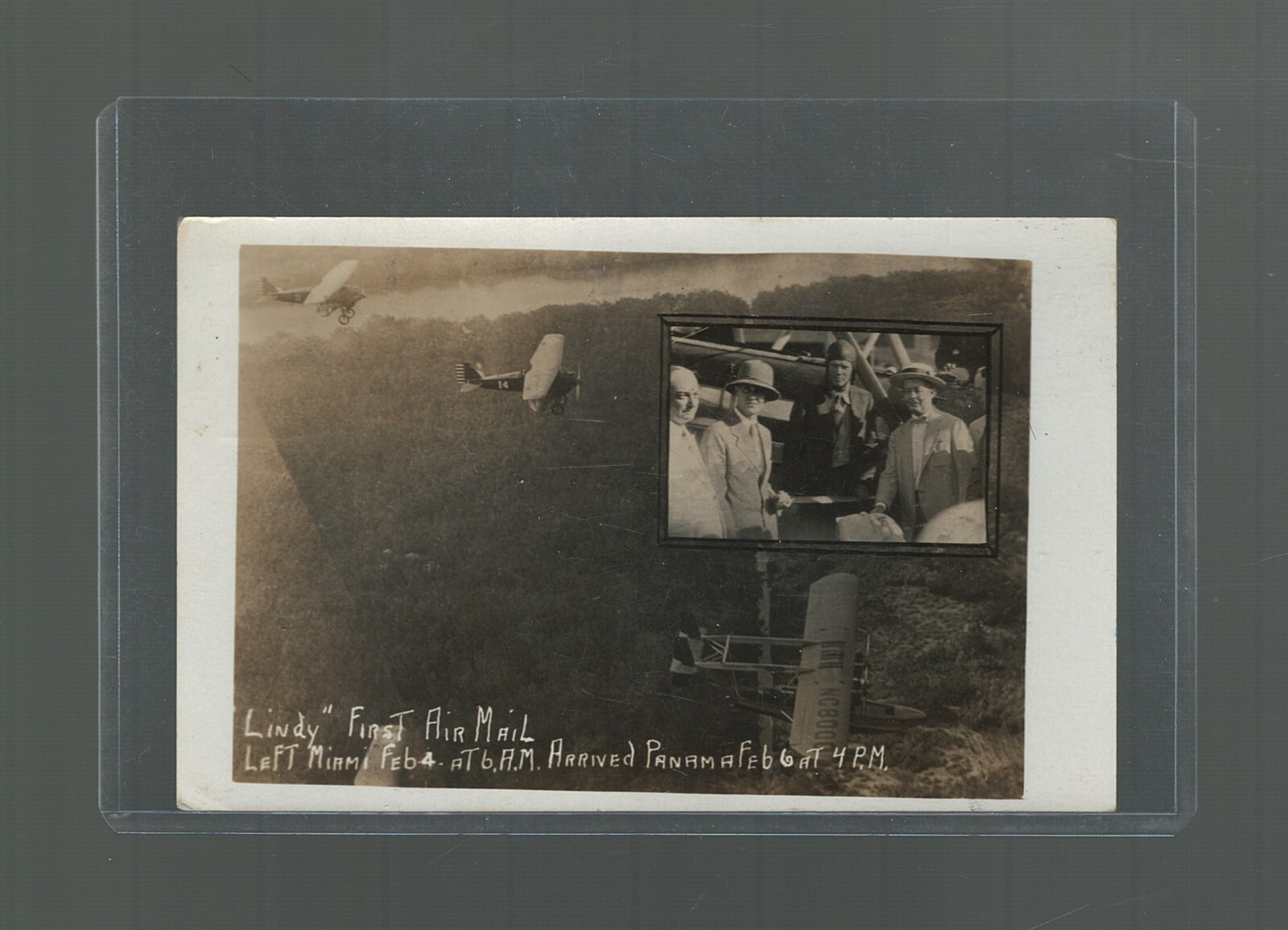 RPPC Charles Lindbergh Pan Am Sikorsky S38 Army Escort To Cristobal ...