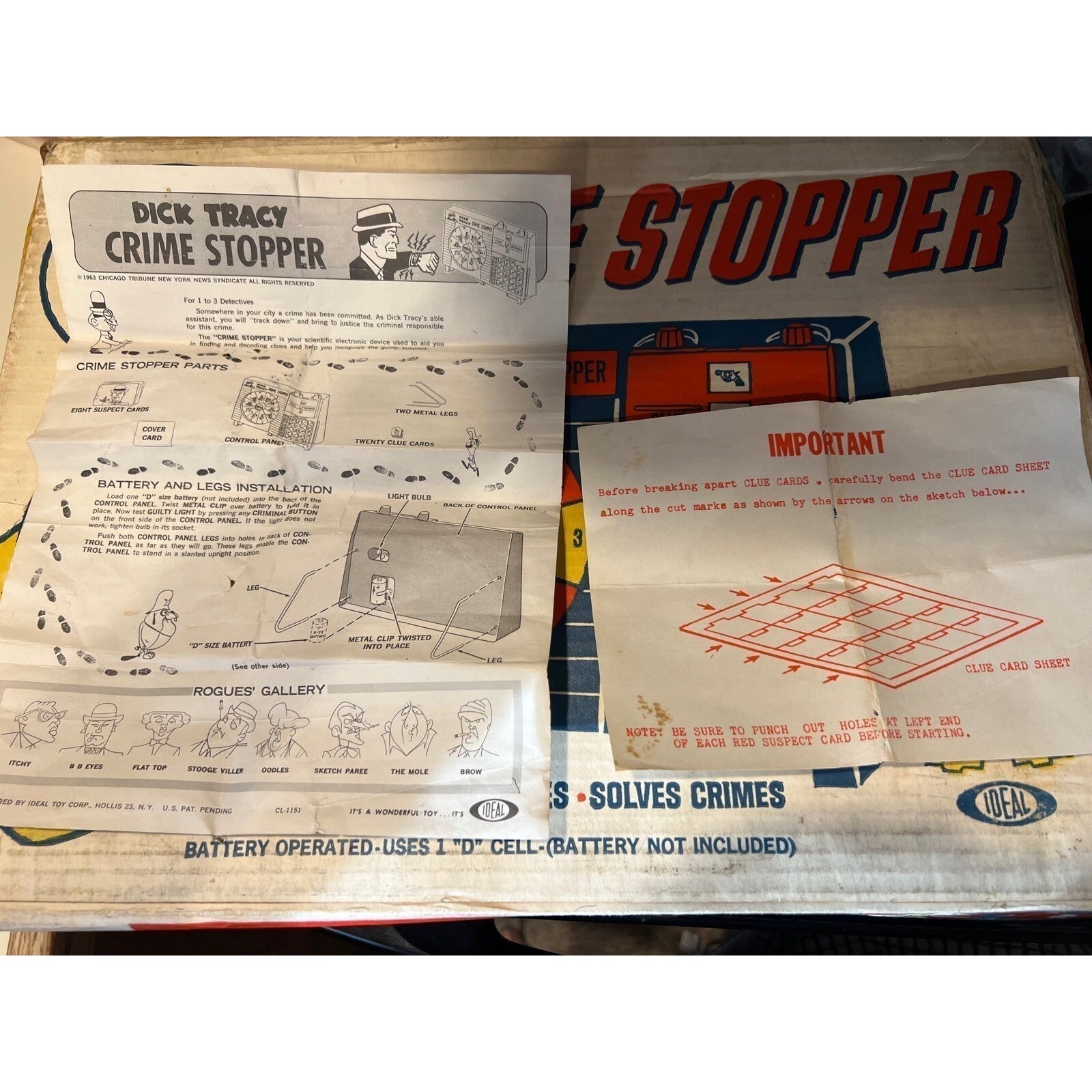 Vintage 1963 Ideal Dick Tracy Crime Stopper Game Complete in the Box ...