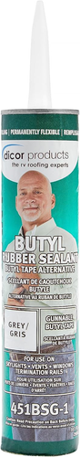 Dicor 451BSG-1 Gunnable Butyl Rubber Sealant, 1.2 lbs., Grey, Mess-Free ...