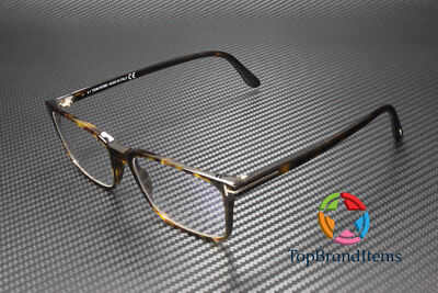 TOM FORD FT5735-B 052 Rectangular Dark Havana Demo Lens 54 mm Men's ...