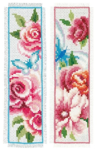 Vervaco Cross Stitch Bookmark Kit Flowers and Butterflies (Set of 2) 2. ...