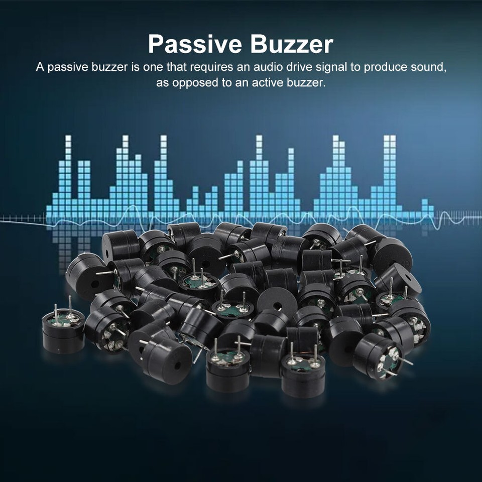 50PCS Passive Speaker Buzzer AC/2KHz 3V 5V 9V 12V Resistance Speaker ...