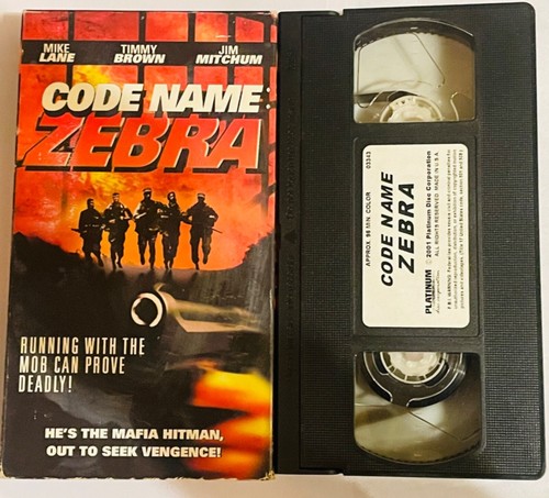 VHS CODE NAME : ZEBRA 1990, 2001 Jim Mitchum FRANK SINATRA JR Action ...