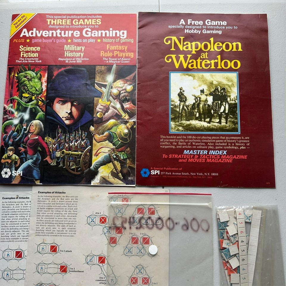 SPI Wargame Napoleon at Waterloo & SPI Adventure Gaming Three Games To ...