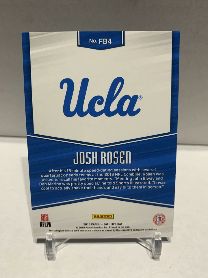 Josh Rosen 2018 Panini Fathers Day SP #FB4 Escher Squares /25 Rookie ...
