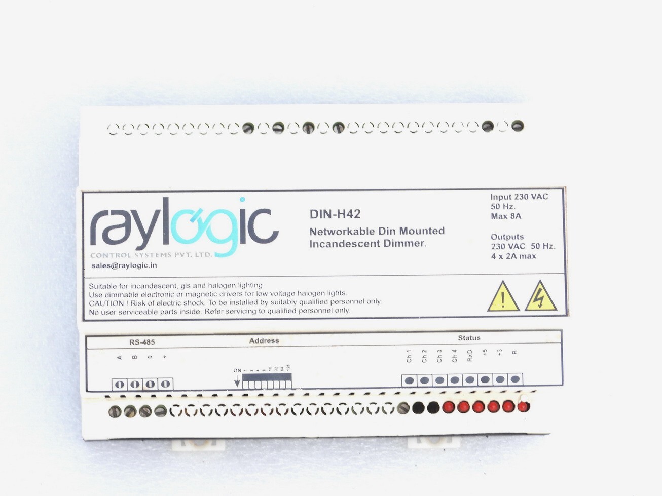 RAYLOGIC CONTROL SYSTEM DIN-H42 DIN RAIL MOUNT NETWORKABLE INCANDESCENT ...