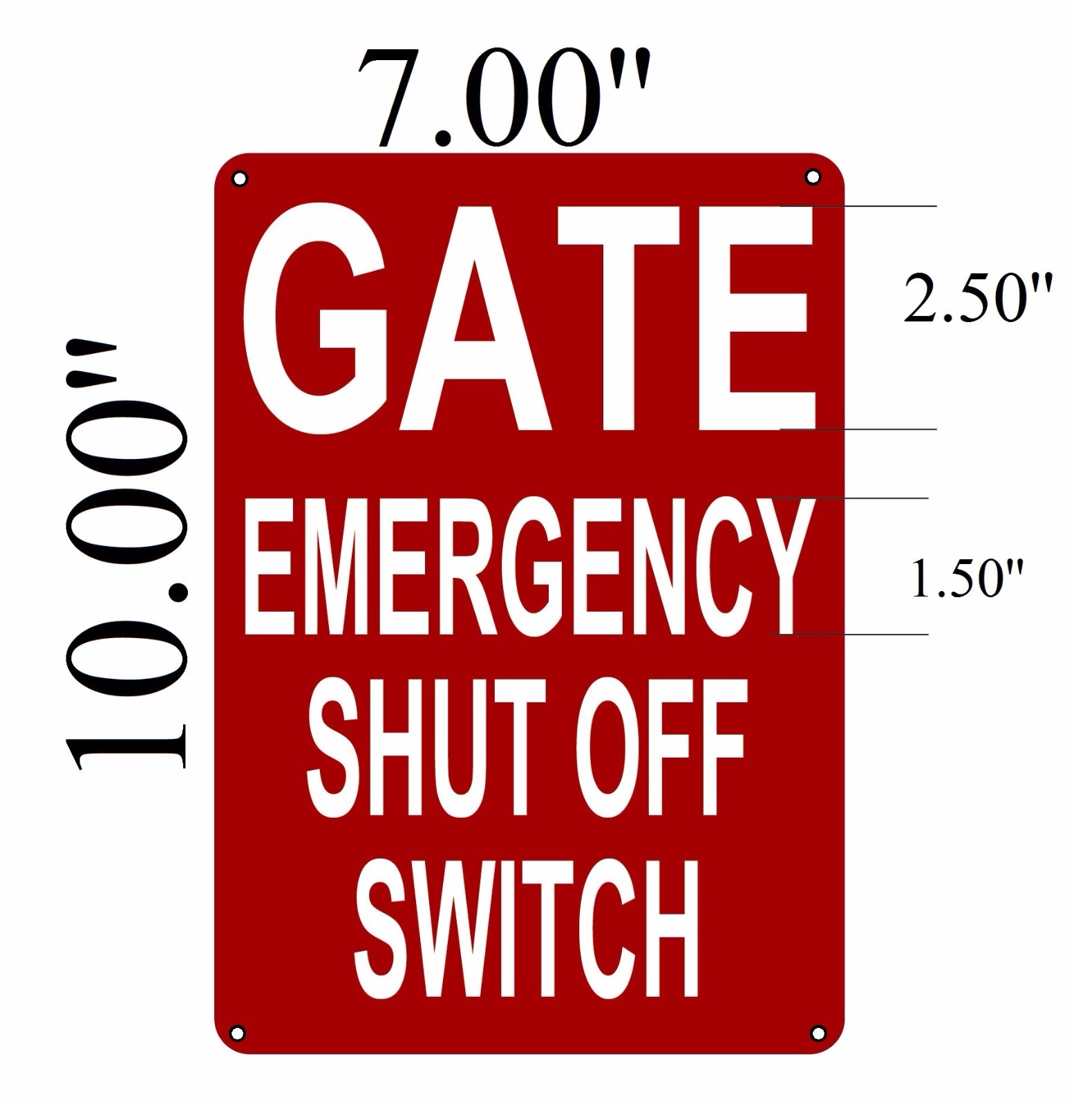 GATE EMERGENCY SHUT OFF SWITCH SIGN (ALUMINUM 10X7)-REF24-1027 | eBay