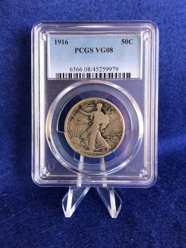 1916 Walking Liberty Silver Half Dollar 50c "Semi-Key Coin" *PCGS VG8 ...